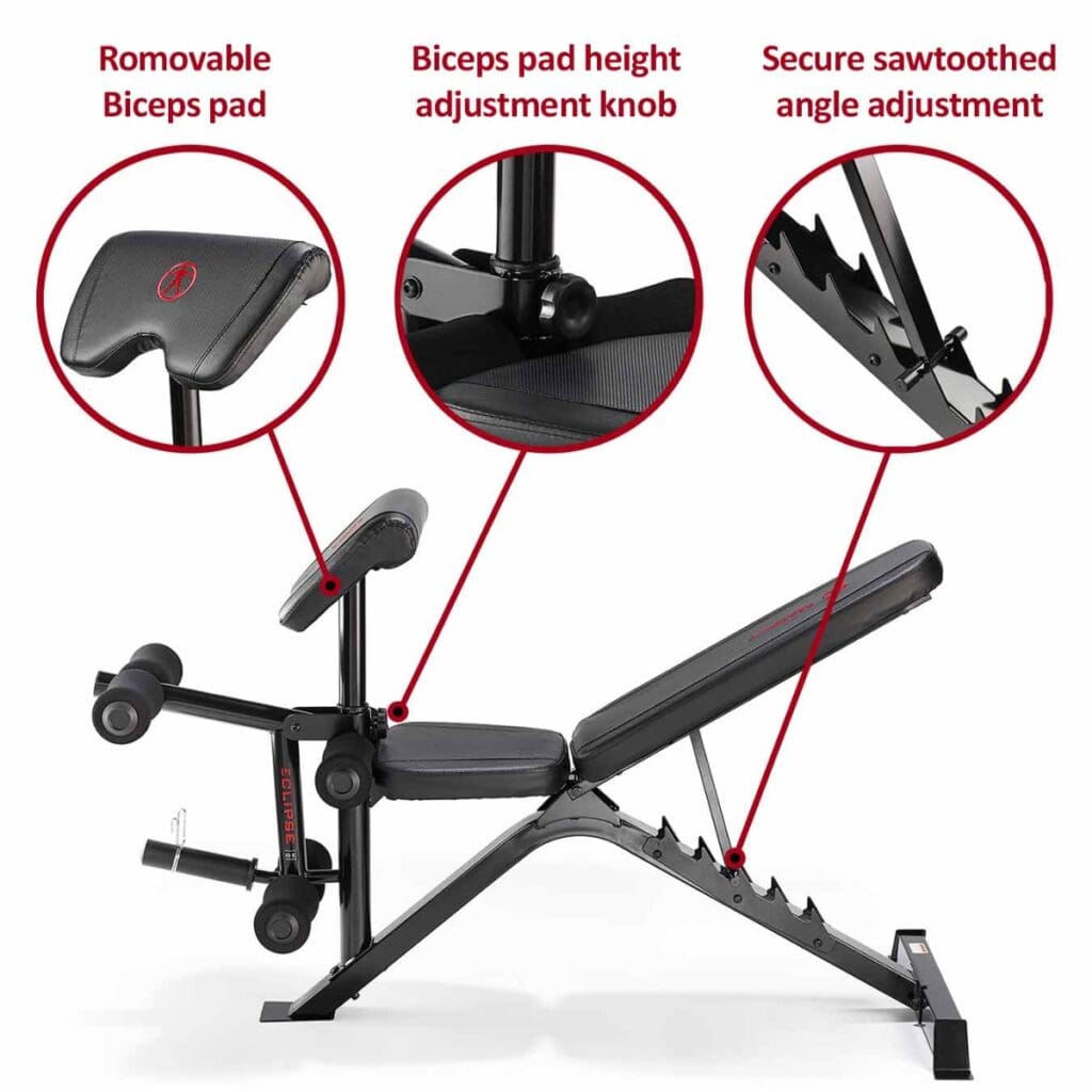 Marcy Eclipse BE3000 Weight Bench with Squat Rack | Exercise