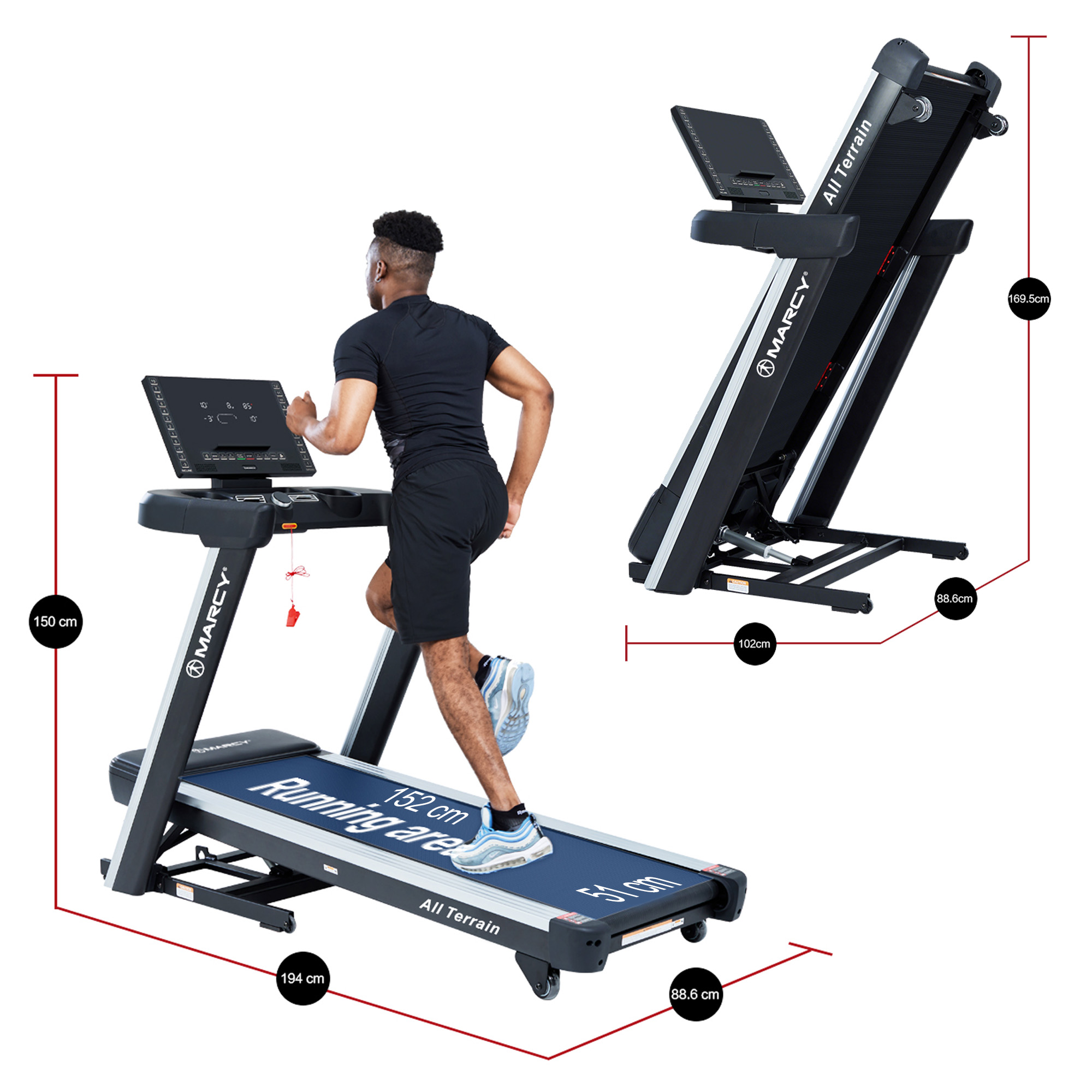 Marcy All Terrain Power Fold Treadmill | Exercise.co.uk